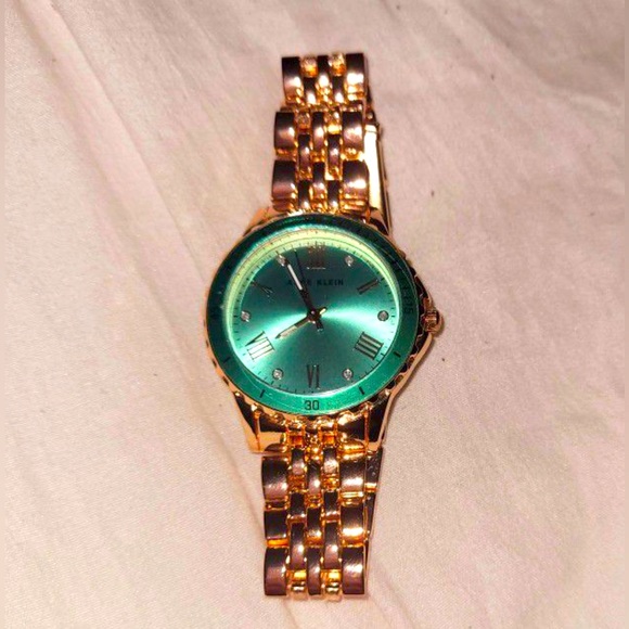 Anne Klein | Accessories | Anne Klein Emerald Green Gold Watch | Poshmark